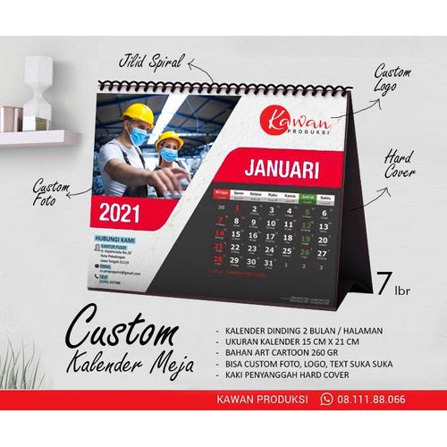 Jual Cetak Kalender Meja Custom15x21cm + Laminasi 250 pcs isi 7 lbr ...