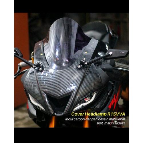 Jual Cover Kedok Topeng Headlamp Sipit R6 Carbon Kevlar Yamaha R15 V3 ...