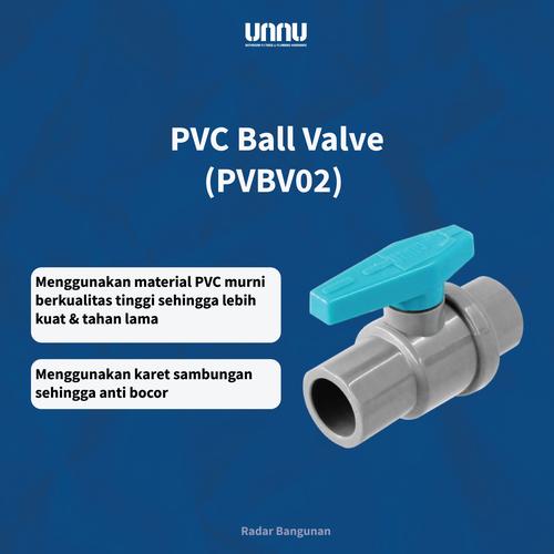 Jual PVC Ball valve/Stop kran UNNU (PVBV02) uk. 1/2" - Kota Surabaya ...
