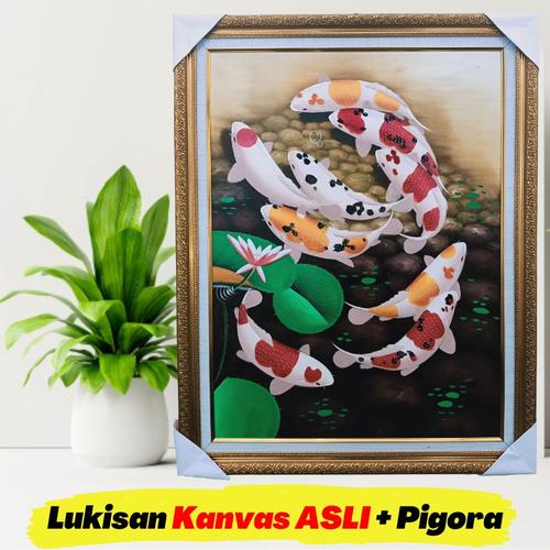 Jual Lukisan Dinding Kanvas Asli Lukisan Ikan Koi Plus Frame Hiasan Dinding - BI-P - Kab. Kediri ...