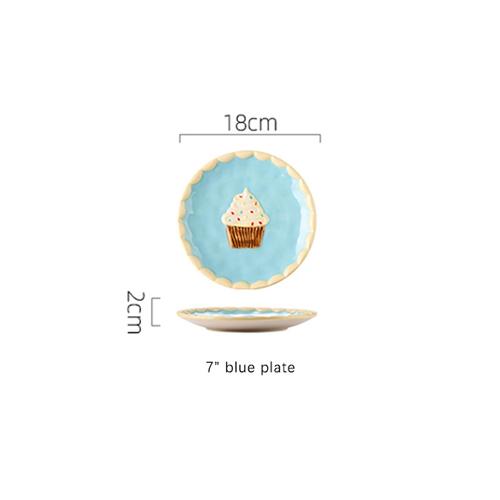 Jual Cupcake Plate, Piring Cantik, Piring Lucu, Piring Motif - Biru ...