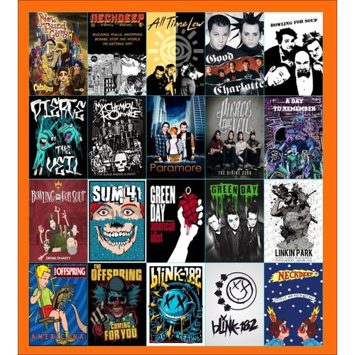 Jual 20PCS A4 STIKER DINDING POSTER BAND POP PUNK STICKER DEKORASI ...