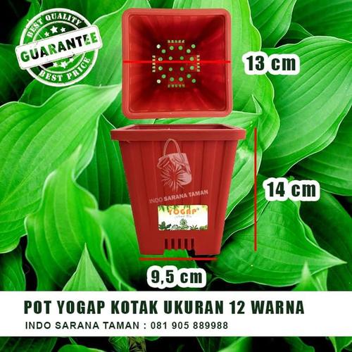 Jual POT YOGAP KOTAK 12 MERAH BATA Pot Kotak Pot Plastik Pot Tanaman ...