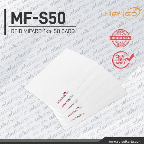 Jual Kartu Mango Mifare Card S50 1KB RFID Absensi Access Door 13.56MHz ...