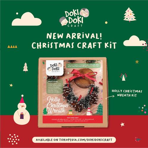 Jual Holly Christmas Wreath Craft Kit - Doki Doki DIY Kids Activity Fun ...