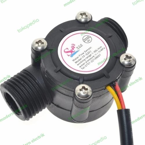 Jual Flow Meter 1/2" Sensor Aliran YF-S201 Water Flowmeter 0.5 Inch YF ...
