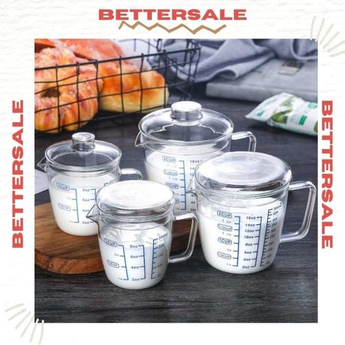 Promo Gelas Teko Susu Kaca Milk Jug Borosilicate Glass Pitcher TUTUP ...