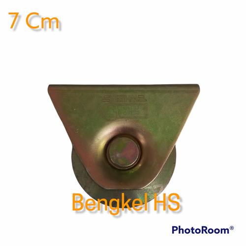 Jual Roda Pagar Pintu 7 Cm Jalur Rel Siku Besi As Kuning - Jakarta ...