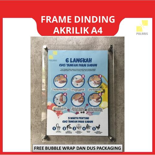 Jual FRAME POSTER DINDING AKRILIK WALL DISPLAY ACRYLIC BINGKAI FOTO A4 ...