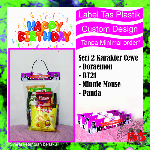 Jual Label Snack Ultah Tas Plastik Ulang Tahun Parcel Goodie bag Cwe ...