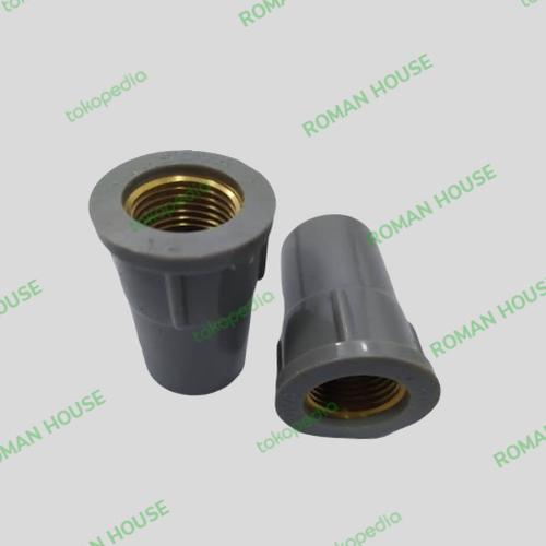 Jual soket pvc socket drat dalam kuningan sok drat R-sock 1/2 3/4 1/2x3 ...