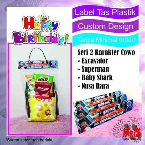 Jual Label Snack Ultah Tas Plastik Ulang Tahun Parcel Goodie bag cowo ...