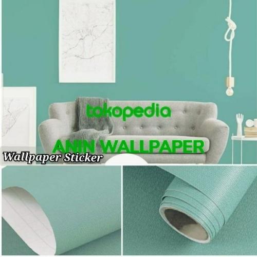 Jual Wallpaper Polos Sticker Dinding Polos Hijau Tosca Bertekstur ...
