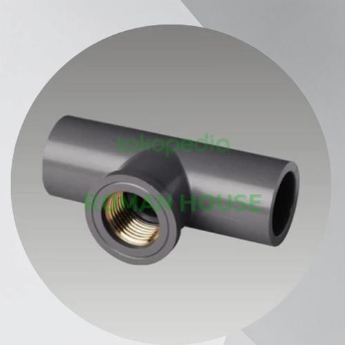 Jual Tee pvc drat dalam kuningan Faucet Tee T drat 1/2 3/4 inci - 1/2 ...