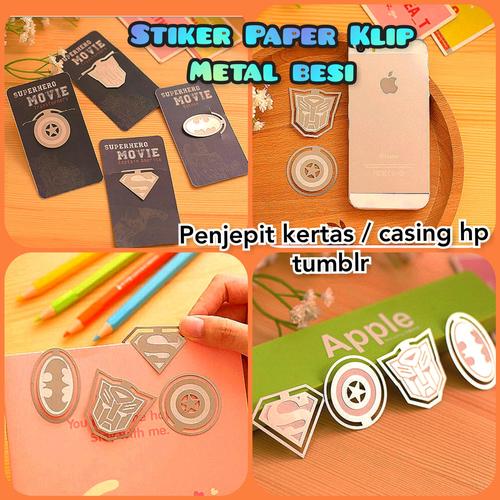 Jual -Paper Clip Clips Super Hero Unik Lucu Penjepit Kertas Jepitan ...