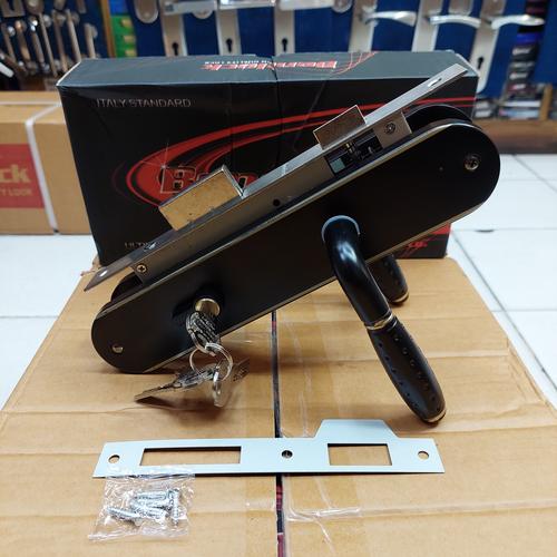 Jual handle pintu besar hitam / handle pintu rumah besar set kunci ...