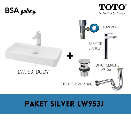 Jual WASTAFEL MEJA TOTO LW953J SET PAKET KOMPLIT SILVER / WASTAFEL TOTO ...