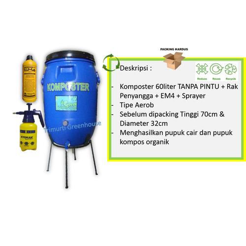 Jual PAKET KOMPLIT Tong Komposter 60 LITER TANPA PINTU (Sesuai Gambar ...