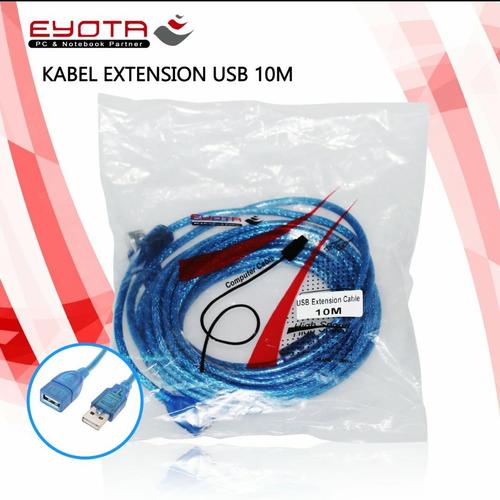 Jual Eyota Kabel USB Extention Male - Female Biru Transparan 10 Meter ...