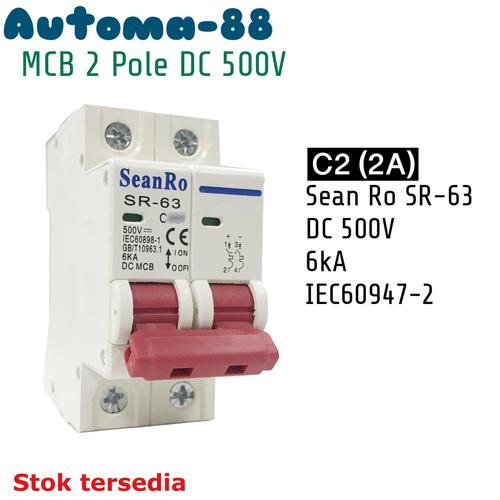 Jual MCB DC 2P C2 2A 500V 2 Pole PV Circuit Breaker Solar Panel Surya PLTS - Kab. Bekasi ...
