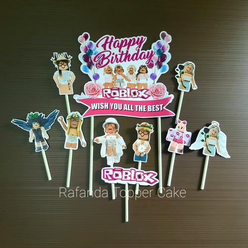 Jual Topper cake Roblox topper kue birthday murah custom nama gratis ...