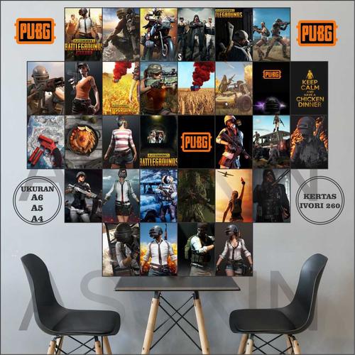 Promo POSTER GAME AESTHETIC TEMA PUBG ISI 32PCS GAMBAR POSTER DINDING ...