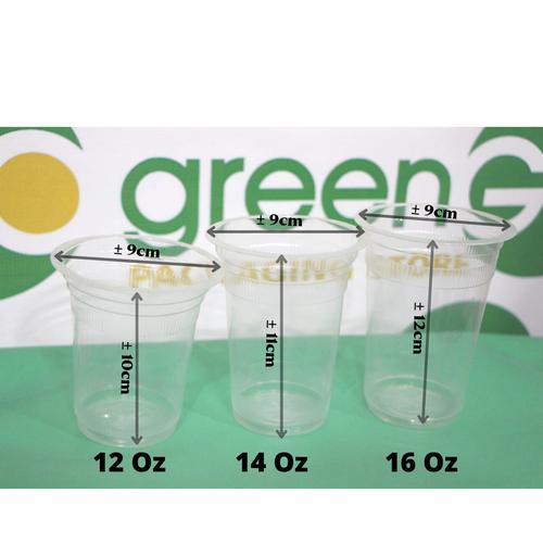 Jual GELAS PLASTIK OZ 12OZ 14OZ 16OZ MEGA BENING ISI 50PCS GELAS ...
