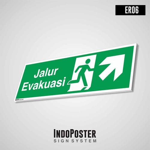 Jual Safety sign emergency rambu K3 PVC jalur arah evakuasi arah kanan ...