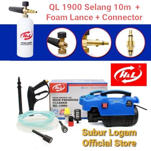 Jual (Paket) Jet Cleaner H&L QL 1900 Selang 10 Meter + Foam Lance Snow ...