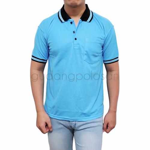 Jual GP KAOS POLO - BIRU TURQIS MUDA KERAH HITAM - TURQIS MUDA, M ...