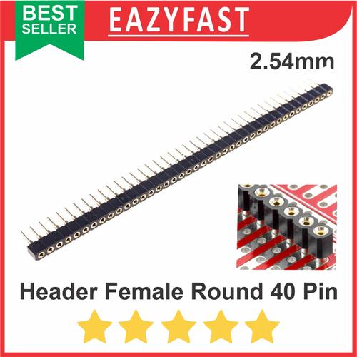 Jual Pin Header Female Betina Row PCB 1x40 2.54mm Bulat Round Swiss ...