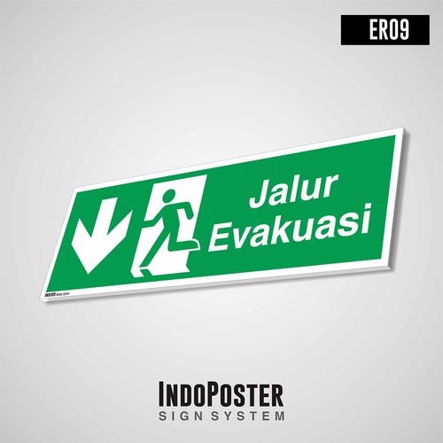 Jual Safety Sign Emergency Rambu K3 PVC Jalur Arah Evakuasi Arah Bawah ...