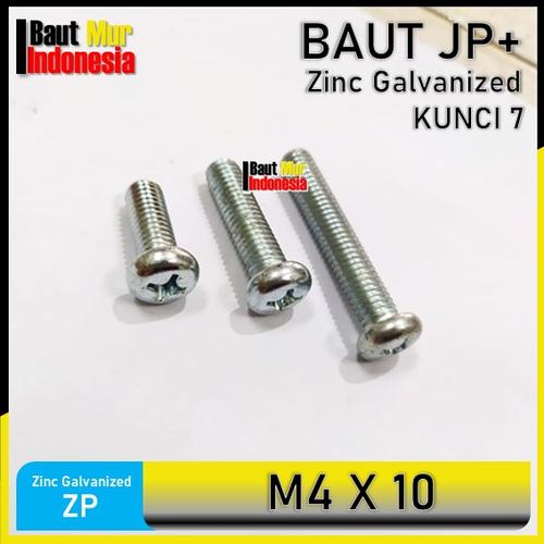 Jual BAUT JP+ BAUT KEPALA BULAT OBENG + PUTIH M4X10 ISI 100PCS - Kab. Bekasi - BAUT MUR ...