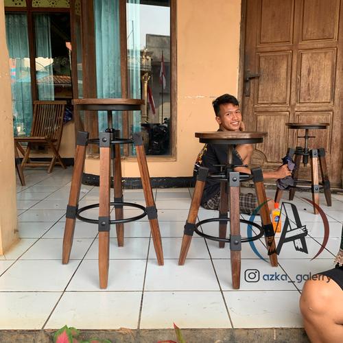 Jual stool bar industrial vintage/kursi bar besi klasik jati/kursi ...