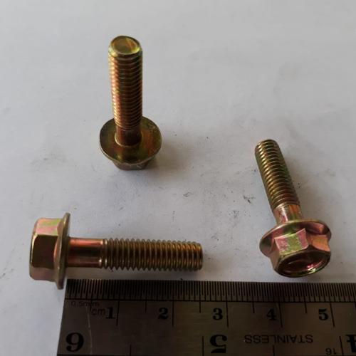 Jual FLANGE BOLT M6 X 25 BAUT TOPI M6X25 KUNING BAUT 10 KUNCI 10 HALF DRAT - Kab. Tangerang ...