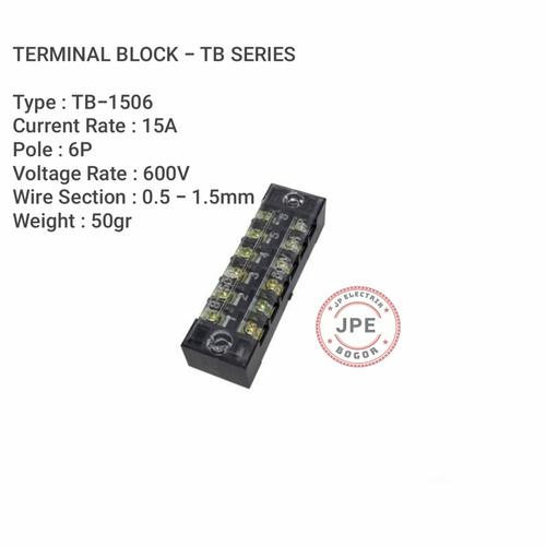 Jual Terminal Block 15A 6 Pole/Terminal Kabel TB1506 - Kab. Bogor - JP ELECTRIK BOGOR | Tokopedia