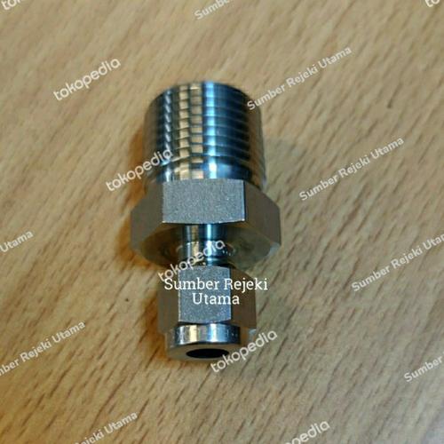 Jual Male Connector 1/2 Tube OD x 1/2 NPT / Male Connector SS316 - Jakarta Barat - Sumber Rejeki ...