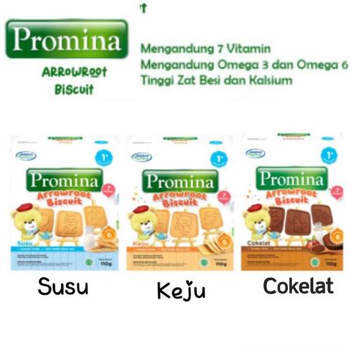Jual Promina Biscuit Arrowroot 1+ Keju / Cokelat / Susu - Biskuit Bayi ...