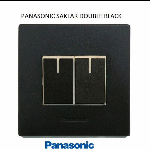 Promo saklar sakelar seri ganda 2G 2 gang black hitam minimalis ...