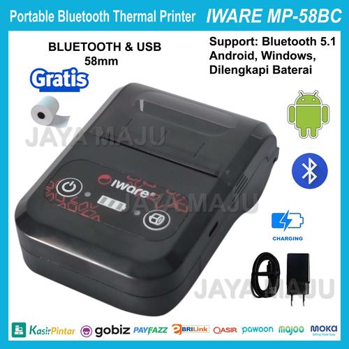 Jual PRINTER BLUETOOTH KASIR/PPOB THERMAL IWARE MP-58BC BATERAI 2.600 ...