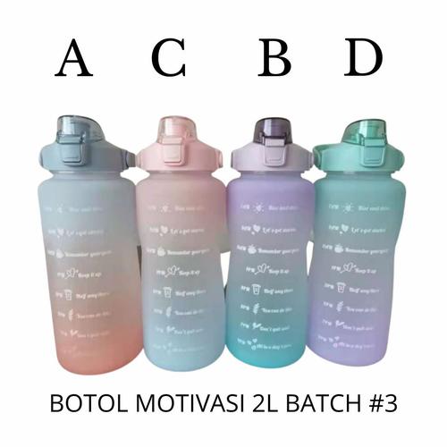 Jual Botol Motivational 2 liter Botol Motivasi viral Botol penanda ...