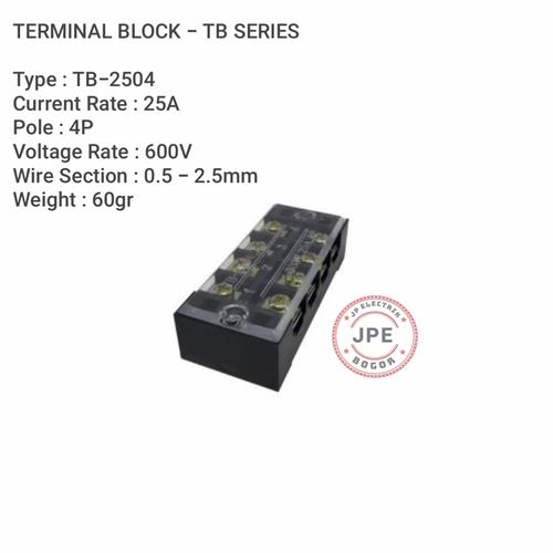 Jual Terminal Block 25A 4 Pole/Terminal Kabel TB2504 - Kab. Bogor - JP ...