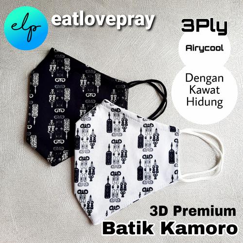 Promo SRITEX Masker Batik Motif KAMORO | Masker Kain 3 Ply 3D Premium ...