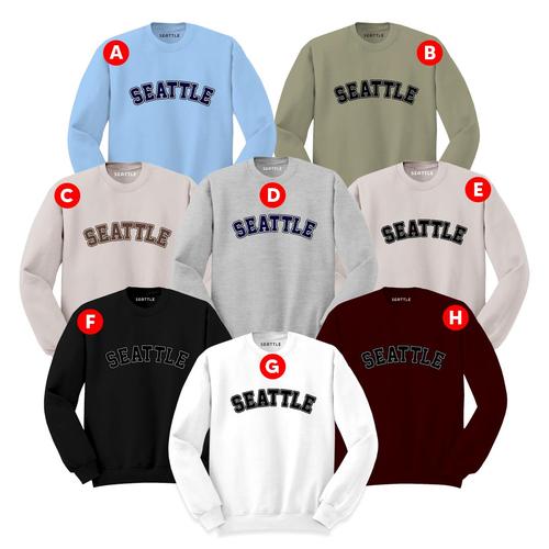 Jual Seattle Custom Sweater Tulisan Merek / Sweater Crewneck / Custom ...