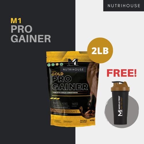 Jual M1 Muscle First Gold Pro Gainer Mass 2lbs 2 LBS Musclefirst ...