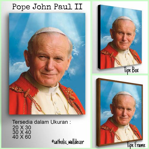 Jual Hiasan dinding Katolik gambar /foto Bapa Paus Pope ukuran 40x60cm ...