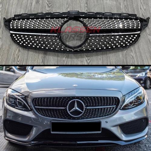 Jual FREE INSTALL Grille Mercedes Benz W205 Diamond Grill Black - Kota ...