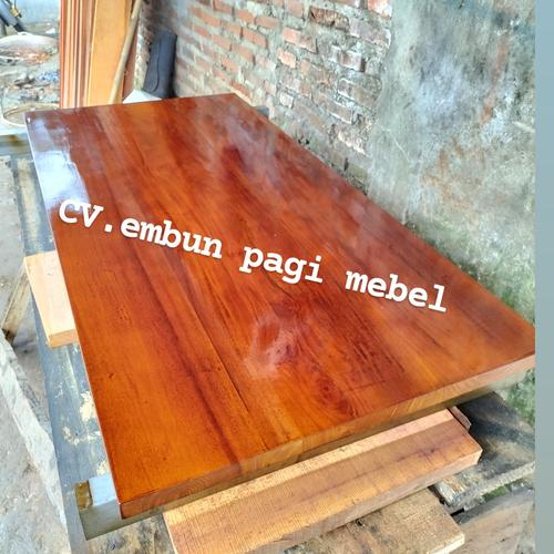 Jual top table kayu mahoni 130x70x3cm bisa custom ukuran dan finishing ...