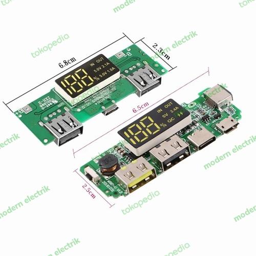 Jual modul powerbank fast charging LED dual usb type C/mirco usb - Type ...