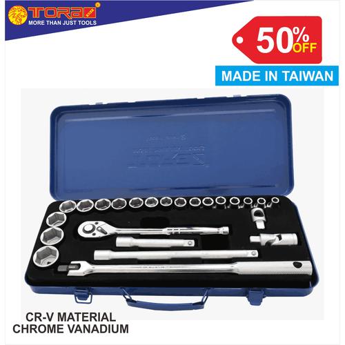 Promo TORA Kunci Soket Set - Socket Set 24 Pcs 1/2 DR 6PT & 12PT - TAIWAN - 6 PT Cicil 0% 3x ...